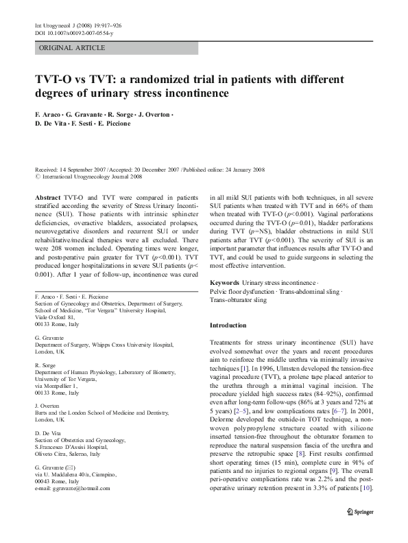 (PDF) TVT-O vs TVT: a randomized trial in patients with different ...