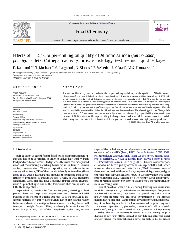 (PDF) Effects of −1.5°C Super-chilling on quality of Atlantic salmon ...