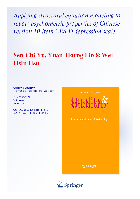 (PDF) 2013 Applying structural equation modeling to report psychometric ...