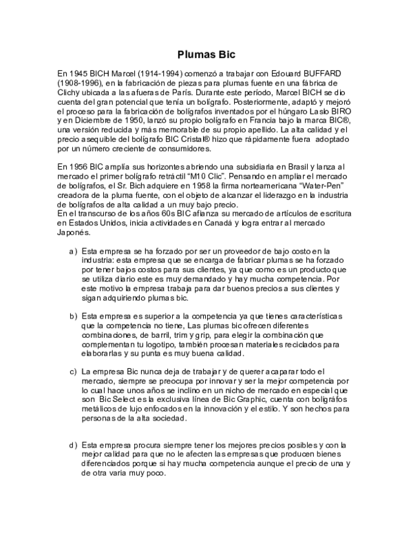 (DOC) Plumas Bic