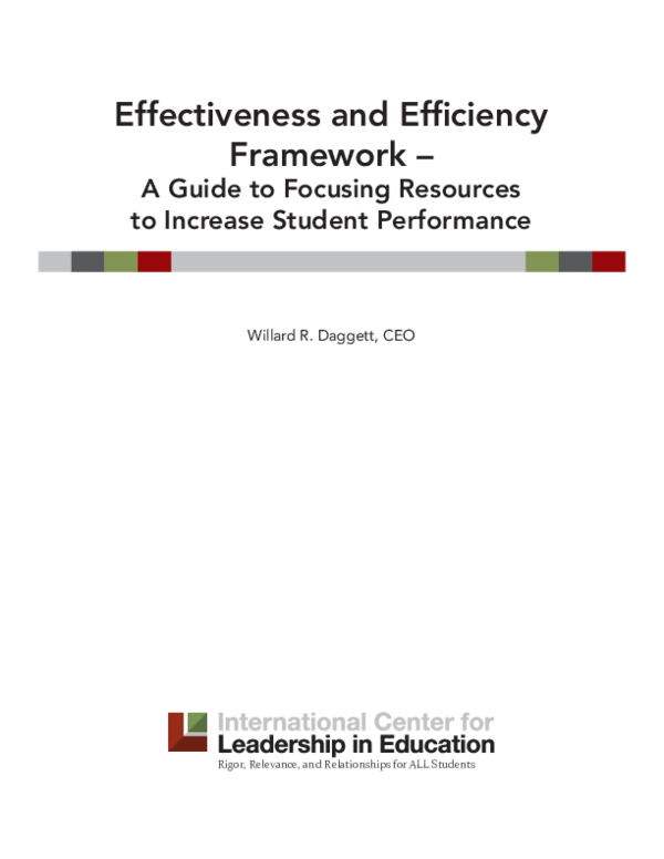 (PDF) Effectiveness And Efficiency Framework