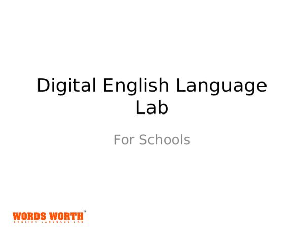 (PPT) Digital English Language Lab for Schools