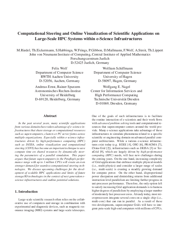 (PDF) Computational Steering and Online Visualization of Scientific Applications on Large-Scale ...