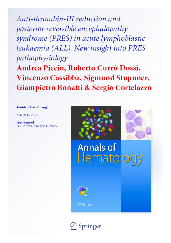 (PDF) Anti-thrombin-III reduction and posterior reversible ...