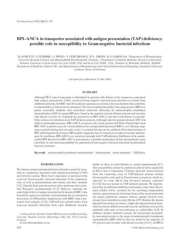 (PDF) BPI-ANCA in transporter associated with antigen presentation (TAP ...