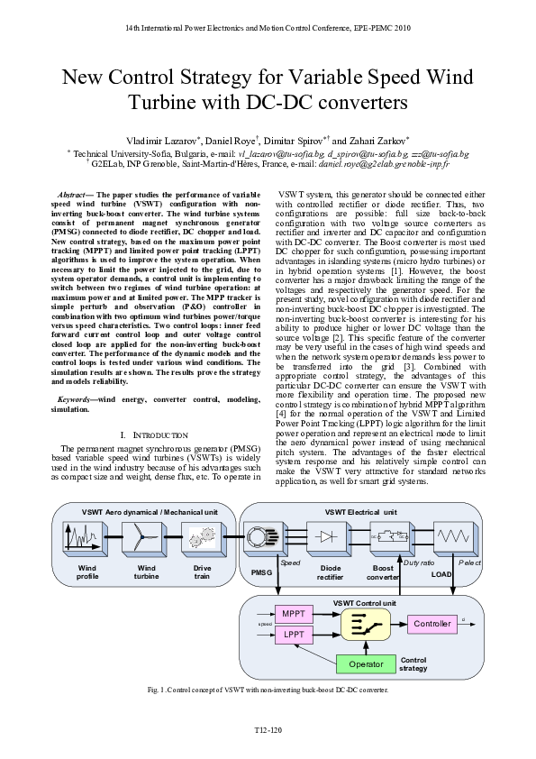 (PDF) New control strategy for variable speed wind turbine with DC-DC converters