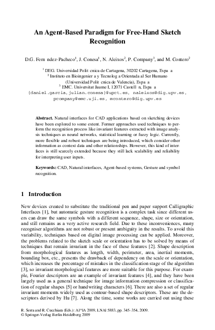 (PDF) An agent-based paradigm for free-hand sketch recognition