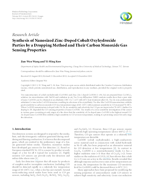 Pdf Synthesis Of Nanosized Zinc Doped Cobalt Oxyhydroxide Parties By