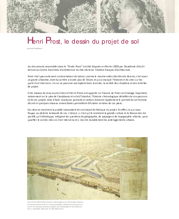 "Henri Prost, le dessin du projet de sol", catalogue de l'exposition ...