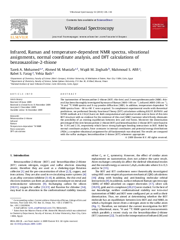 (PDF) Infrared, Raman and temperature-dependent NMR spectra ...