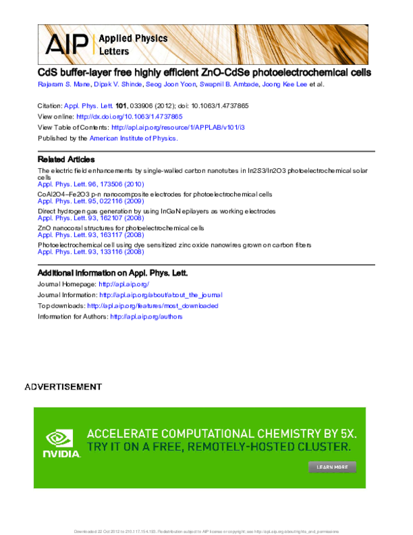 (PDF) CdS buffer-layer free highly efficient ZnO-CdSe ...