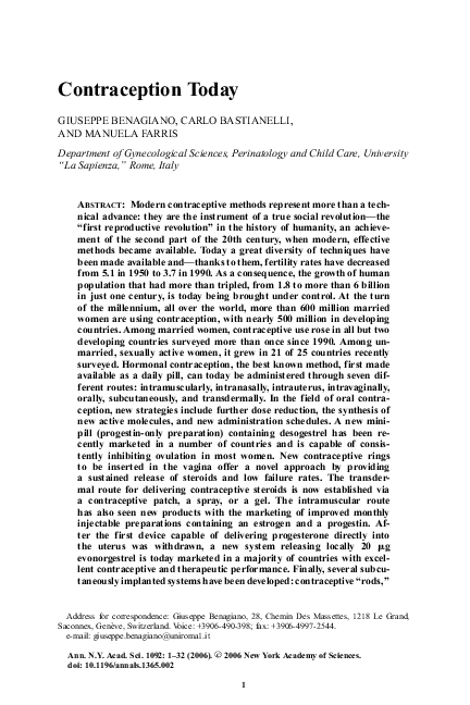(PDF) Contraception Today