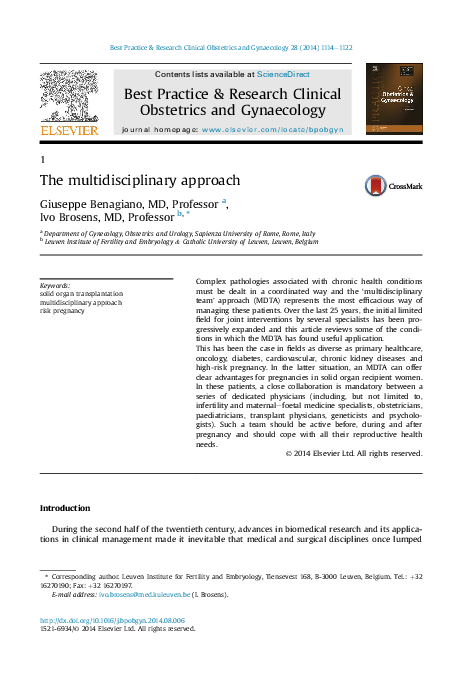 (PDF) The multidisciplinary approach