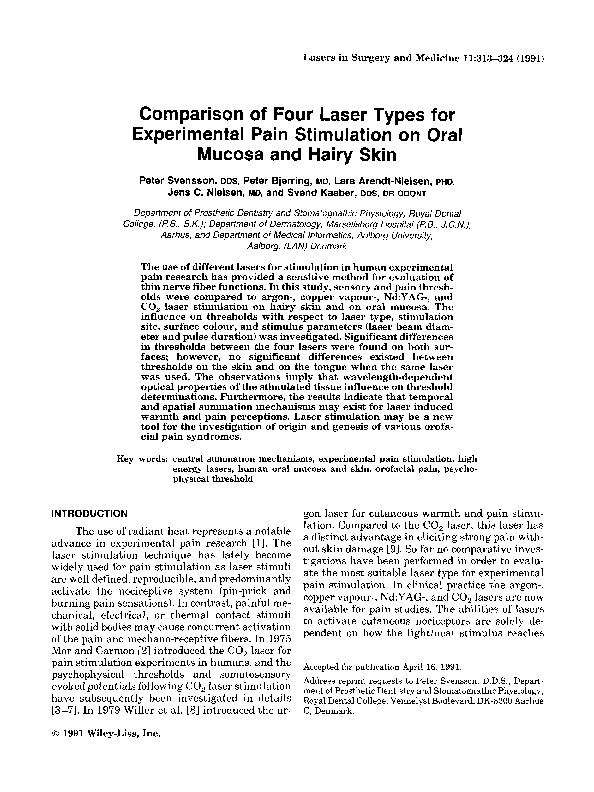 (PDF) Comparison of four laser types for experimental pain stimulation ...