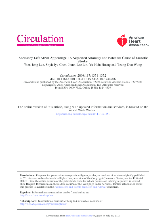 (PDF) Accessory Left Atrial Appendage: A Neglected Anomaly and ...
