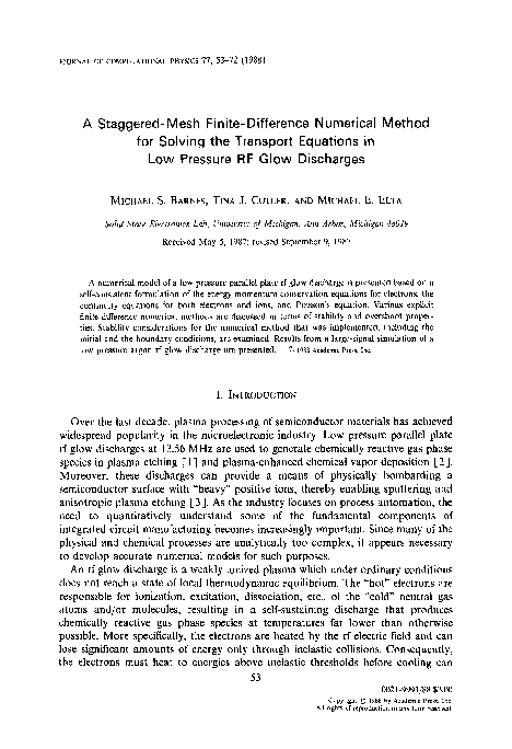 Pdf A Staggered Mesh Finite Difference Numerical Method For Solving