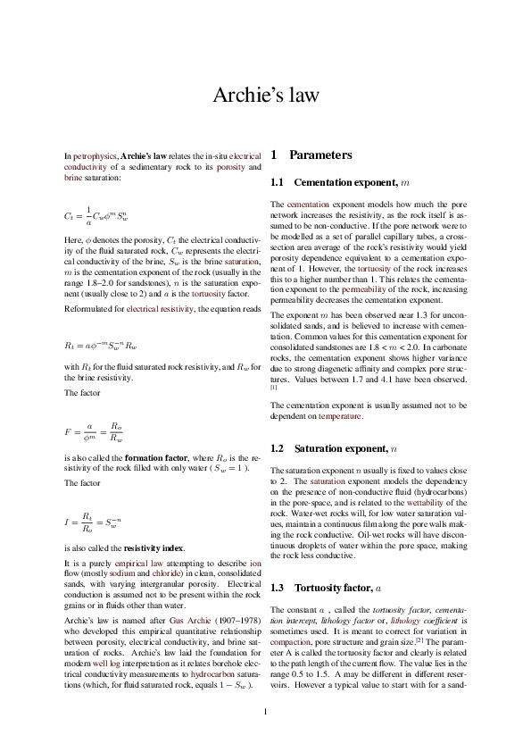 (PDF) Archie’s law