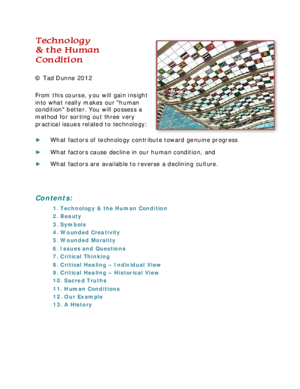 (PDF) Technology & the Human Condition