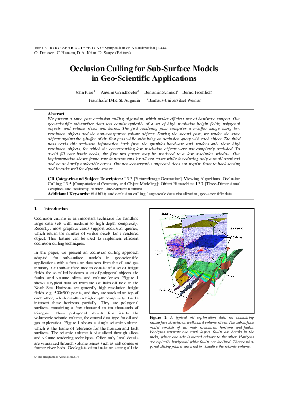 (PDF) Occlusion Culling for SubSurface Models in Geo-Scientific Applications