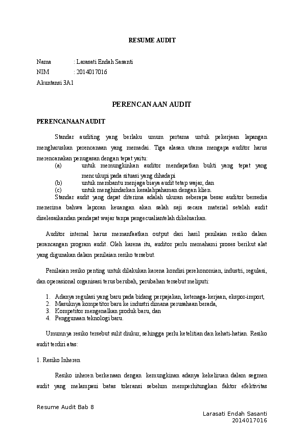 (DOC) Resume Perencanaan Audit