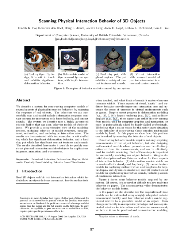 (PDF) Scanning physical interaction behavior of 3D objects