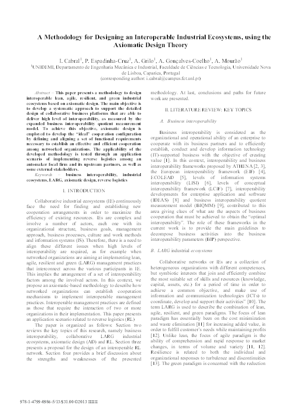 (PDF) A Methodology for Designing an Interoperable Industrial ...