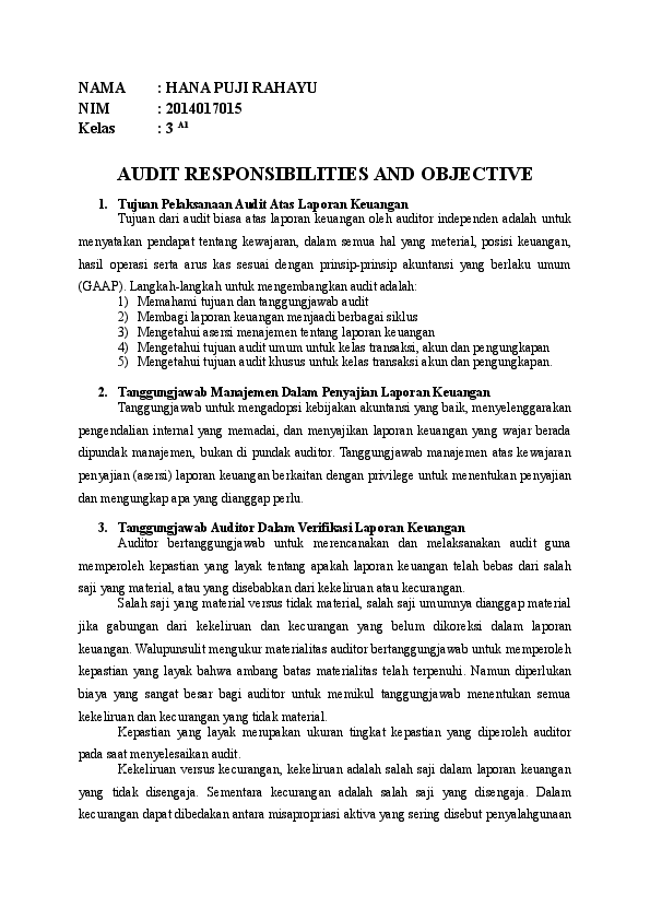 Resume Bab 6 Audit Responsibilities And Objective