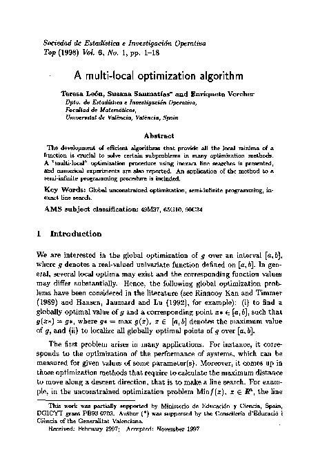 (PDF) A multi-local optimization algorithm