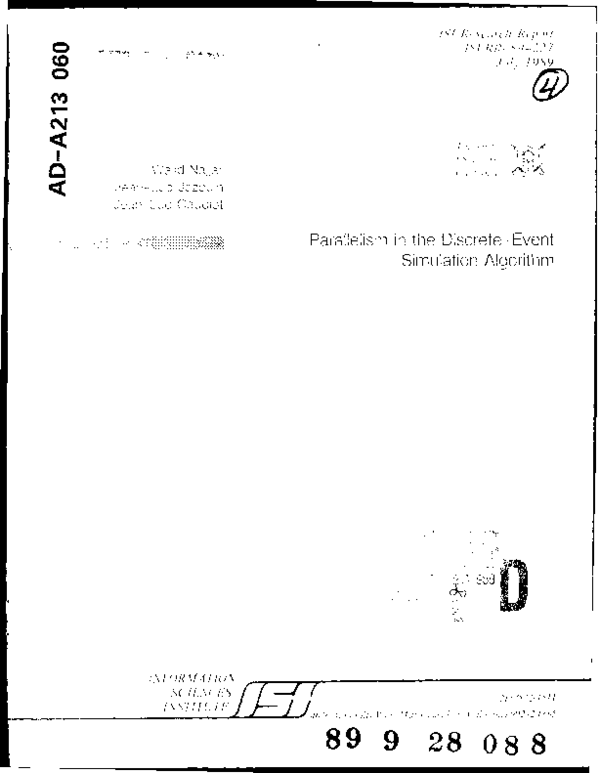Pdf Parallelism In The Discrete Event Simulation Algorithm Walid