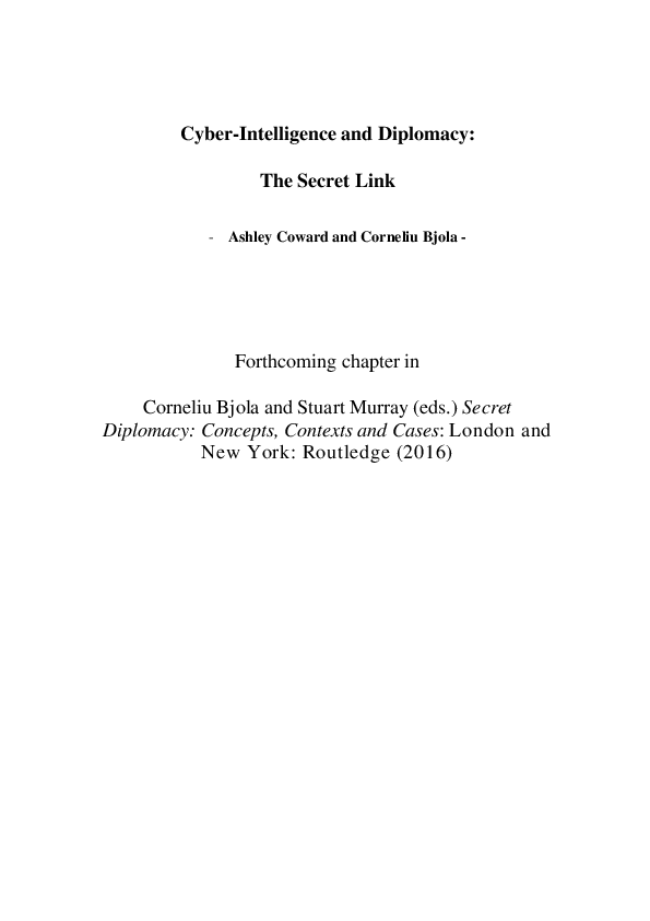 (PDF) Cyber-Intelligence and Diplomacy: The Secret Link