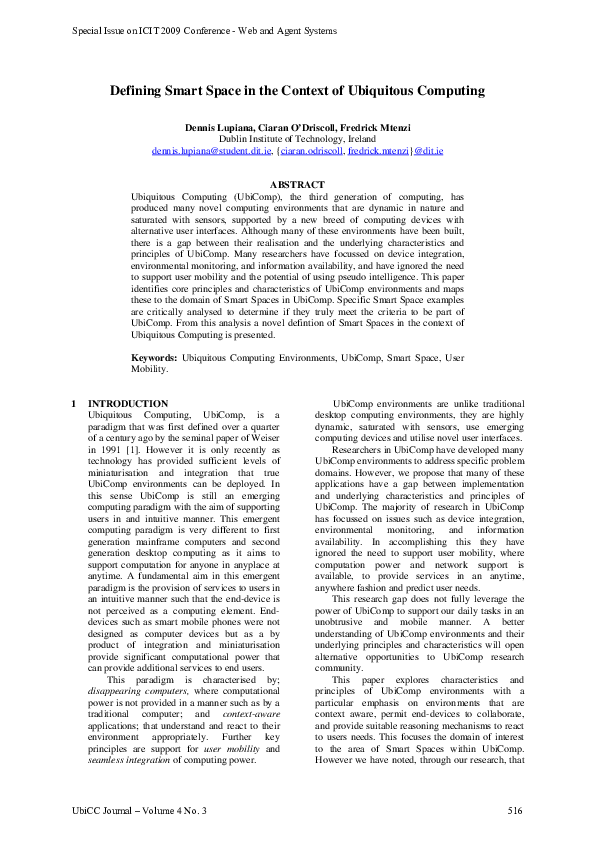 (PDF) Defining Smart Space in the Context of Ubiquitous Computing