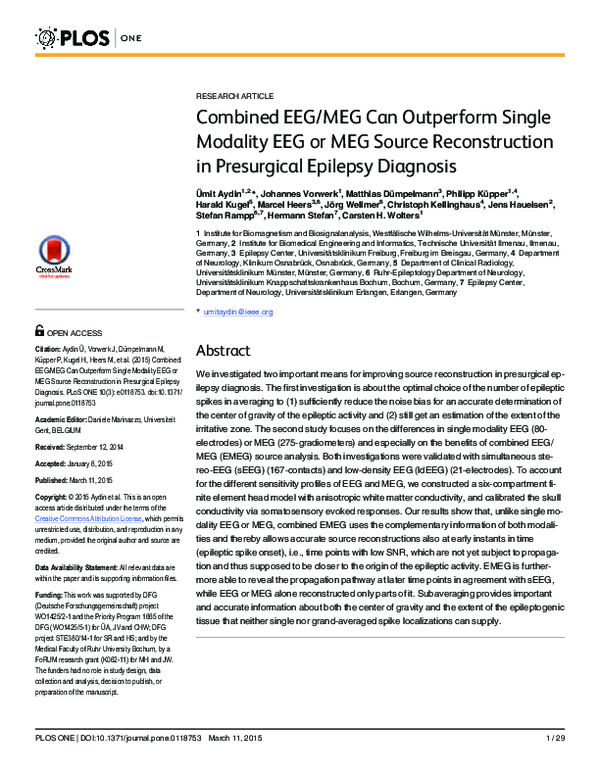 (PDF) Combined EEG/MEG Can Outperform Single Modality EEG or MEG Source Reconstruction in ...