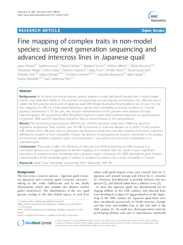 (PDF) Fine mapping of complex traits in non-model species: using next ...