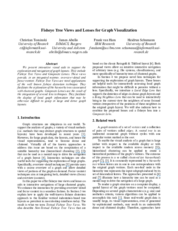 (PDF) Fisheye Tree Views and Lenses for Graph Visualization