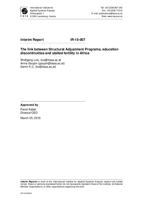 (PDF) The link between Structural Adjustment Programs, education ...