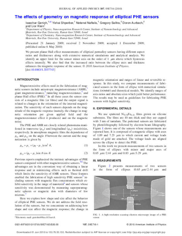 (PDF) The effects of geometry on magnetic response of elliptical PHE ...