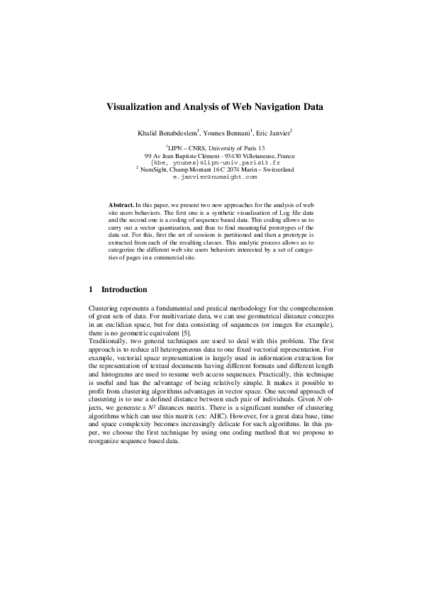 Visualization and Analysis of Web Navigation Data