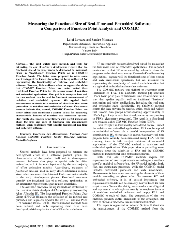 Measuring The Functional Size Of Real Time And Embedded Software A