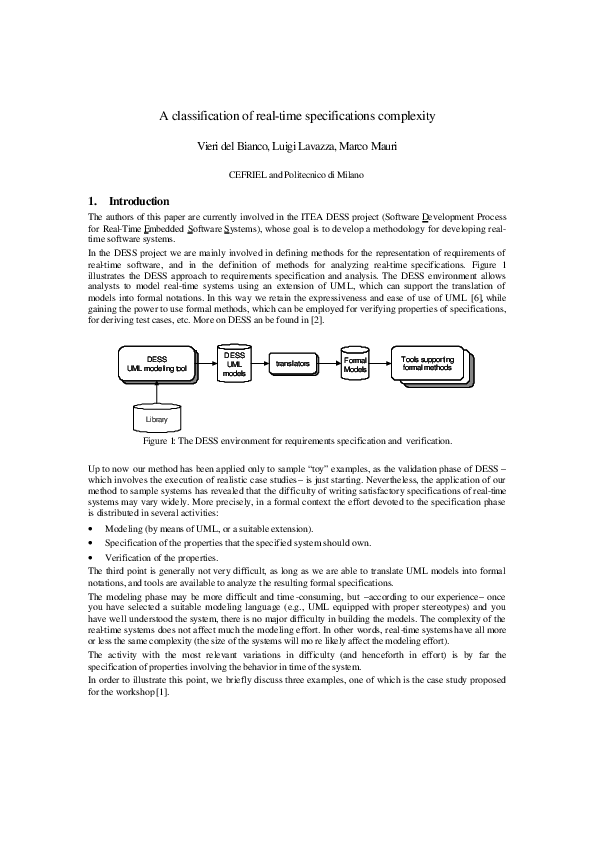 (PDF) A Classification of Real-Time Specifications Complexity | Luigi ...