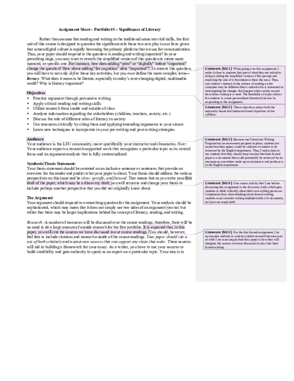 (PDF) Annotated Assignment Sheet