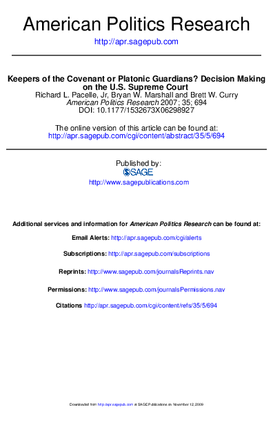 (PDF) Keepers of the Covenant or Platonic Guardians? Decision Making on ...
