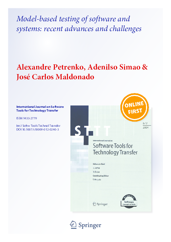 Pdf Model Based Testing Of Software And Systems Recent Advances And Challenges