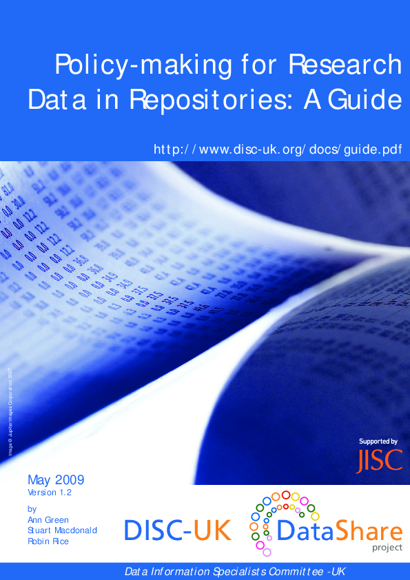 (PDF) Policy-making for Research Data in Repositories: A Guide