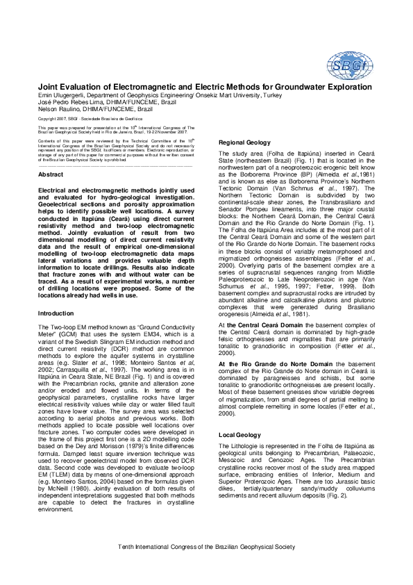 (PDF) Joint Evaluation of Electromagnetic and Electric Methods for ...