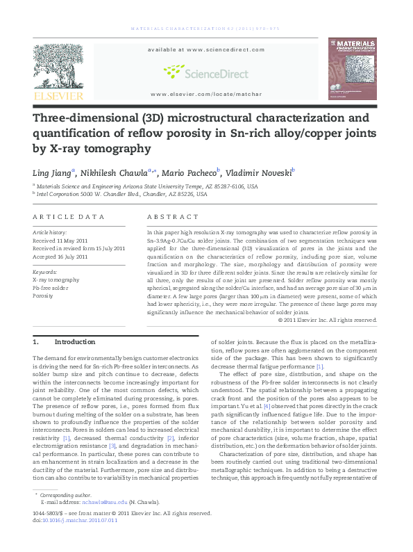 (PDF) Three-dimensional (3D) microstructural characterization and quantification of reflow ...