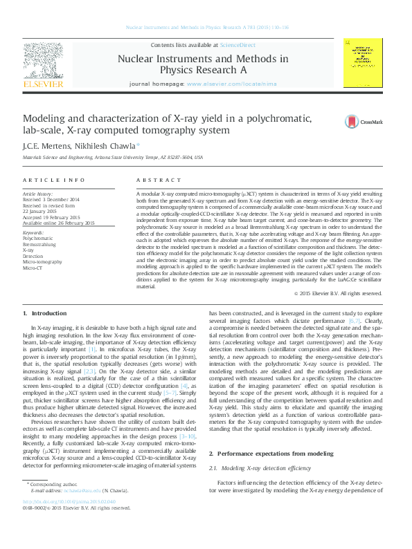 (PDF) Modeling and characterization of X-ray yield in a polychromatic ...