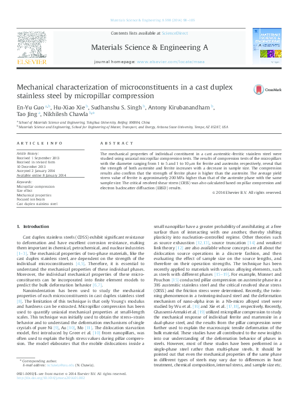 (PDF) Mechanical characterization of microconstituents in a cast duplex ...