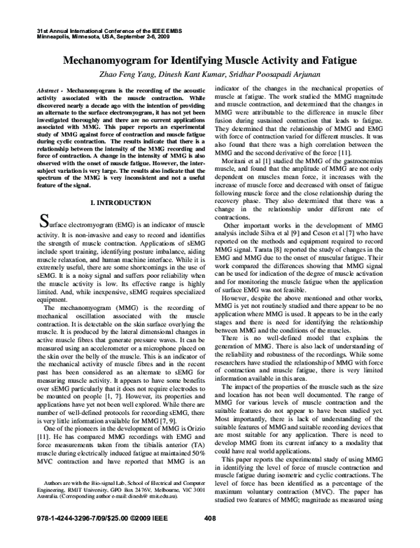 (PDF) Mechanomyogram for identifying muscle activity and fatigue