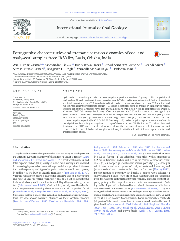 (PDF) Petrographic characteristics and methane sorption dynamics of ...