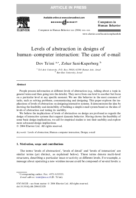 (PDF) Levels of abstraction in designs of human–computer interaction ...